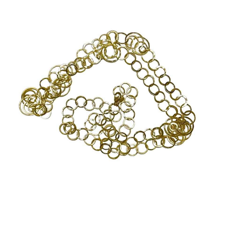 Joya HSN Gold Plated Necklace Belt Golden Circular Chain Link Long 47 ...