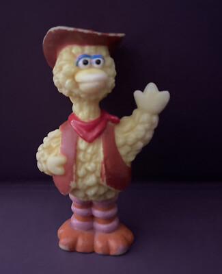 Vintage Big Bird Cowboy Waving PVC Figure Sesame Street JHP Cake Topper ...