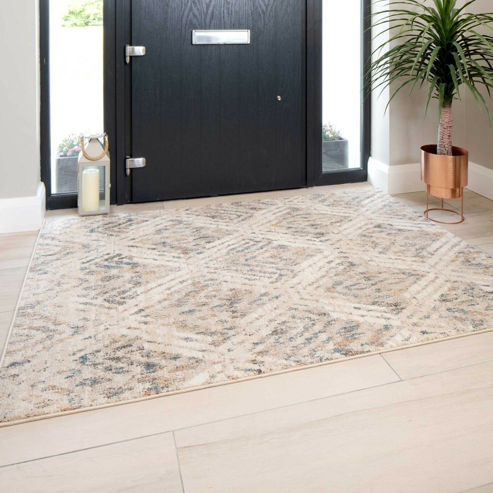 Diamond Natural Beige Runner Rug Diamond Elegant Indoor Long Hallway ...