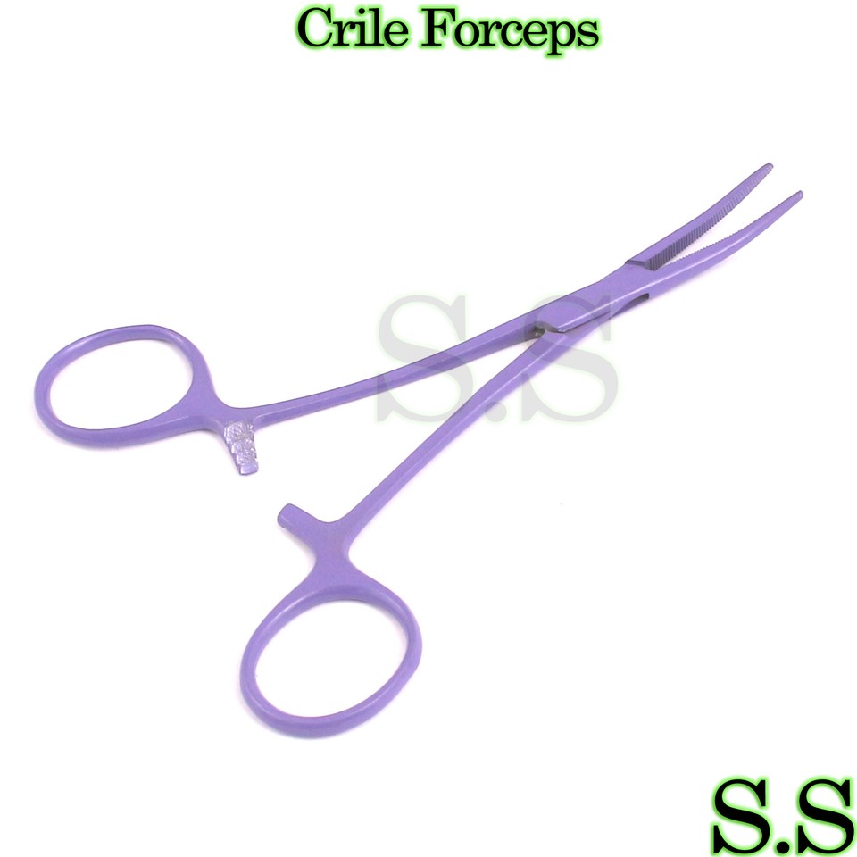 2 Straight & Curved Crile Hemostat Forceps Locking Clamps 5.5" Full ...
