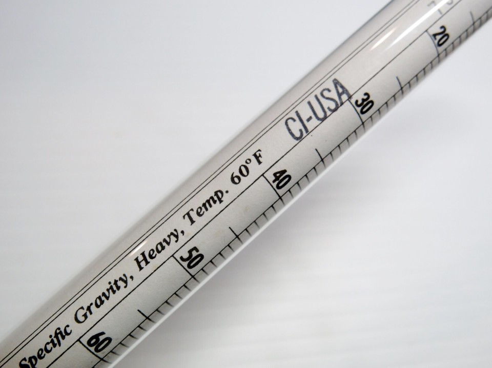 Hydrometer Chase Instrument Company 0 To .700 Baume Specific Gravity ...