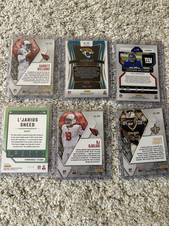 55 Card Football Lot All Cards Are Serial Numbered# | eBay