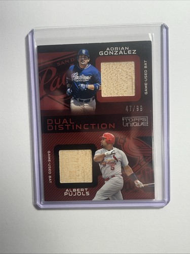 2009 Topps Unique Dual Distinction Relic /99 Albert Pujols Adrian ...