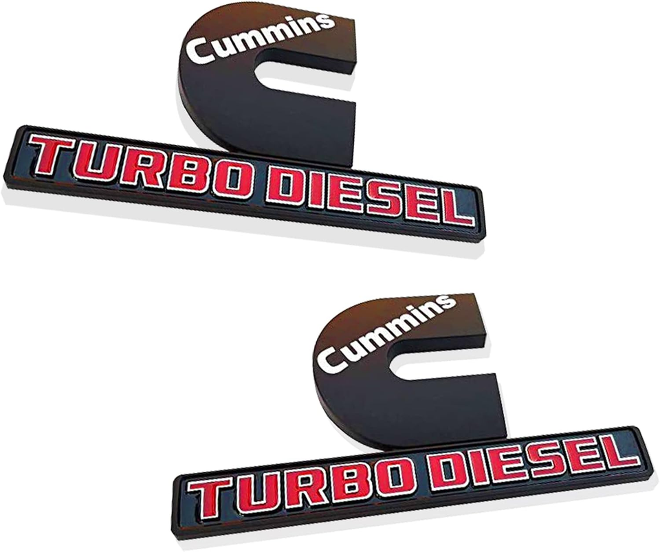 2-Piece Set C Ummins Turbo Diesel Emblems 3D Decal Badges Replacement ...