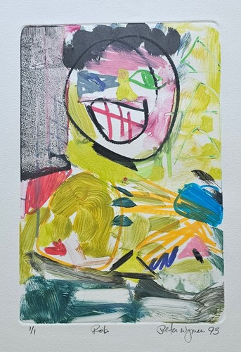 Original vintage contemporary abstract painting by artist Peter Wyman ...
