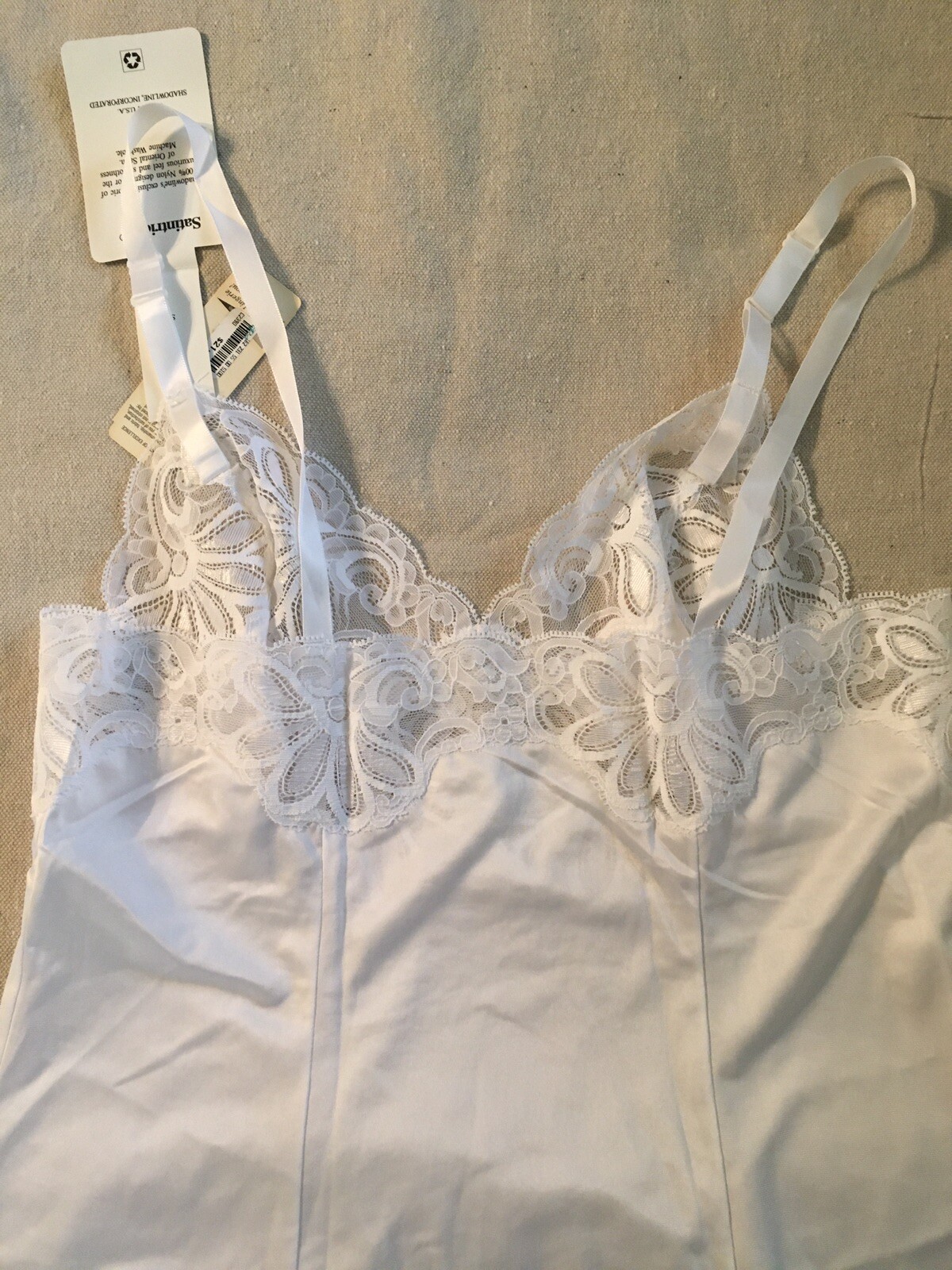 Vintage Shadowline White Camisole, Vintage Deadstock Lingerie, Size:34 ...
