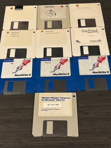Apple Macintosh vintage software System MacPaint MacWrite II ...