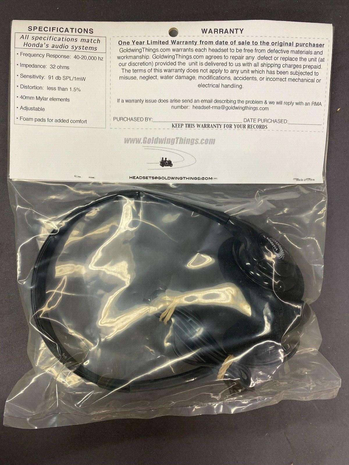 HELMETLESS HEADSET motorcycle Koss - GREAT BASS fits GoldWing & Harley ...