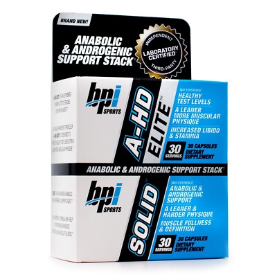 BPI Sports A-HD Elite Solid Testosterone Booster Anabolic & Androgenic ...