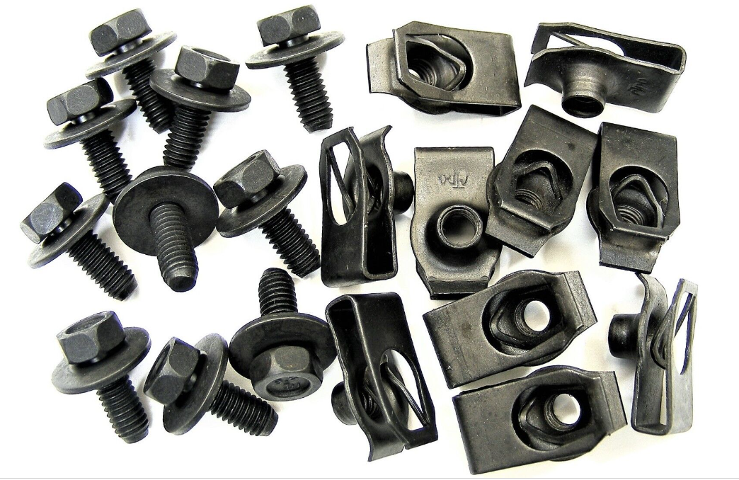 Mazda Bolts & U-nut Clips- M6-1.0 x 16mm Long- 10mm Hex- 20 pcs (10ea ...