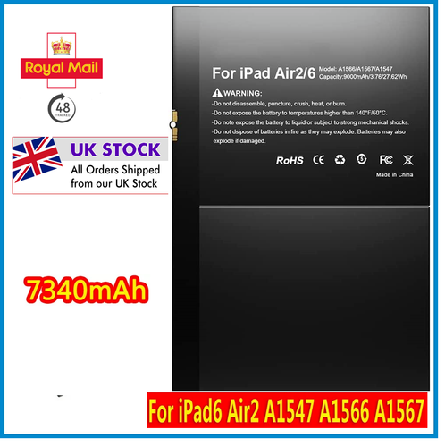 Replacement Battery for iPad Air 2nd Generation A1566, A1567, A1547 ...