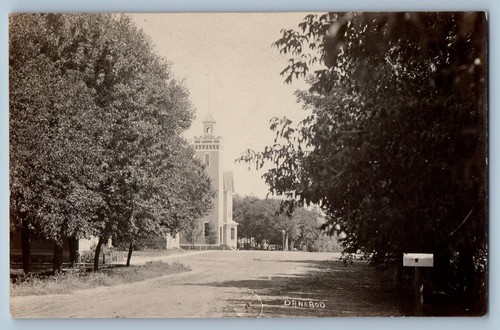 Tyler Minnesota MN Postcard RPPC Photo Danebod Church Scene Dirt Road ...