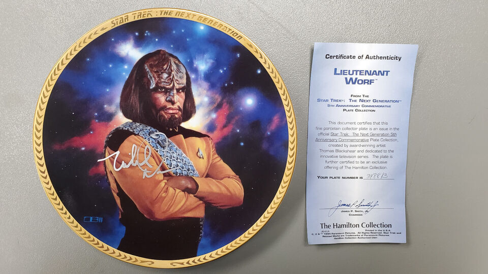 Star Trek:TNG Next Gen 5th Anniv Hamilton Plate Set- Autographed- Your ...