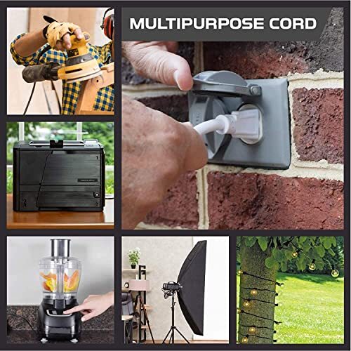 3 ft Short Extension Cord 3 Prong 2 Pack 16/3 SJTW Small Extension Cord ...