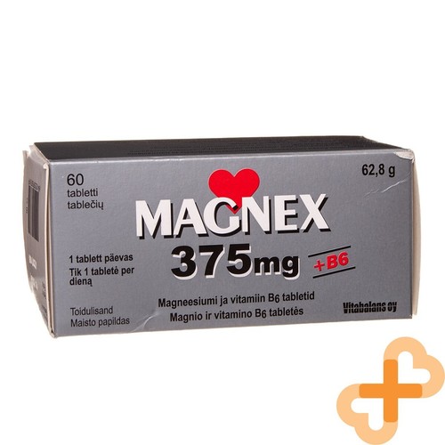 MAGNEX Magnesium Vitamin B6 Supplement 60 Tablets Brain Nervous System ...