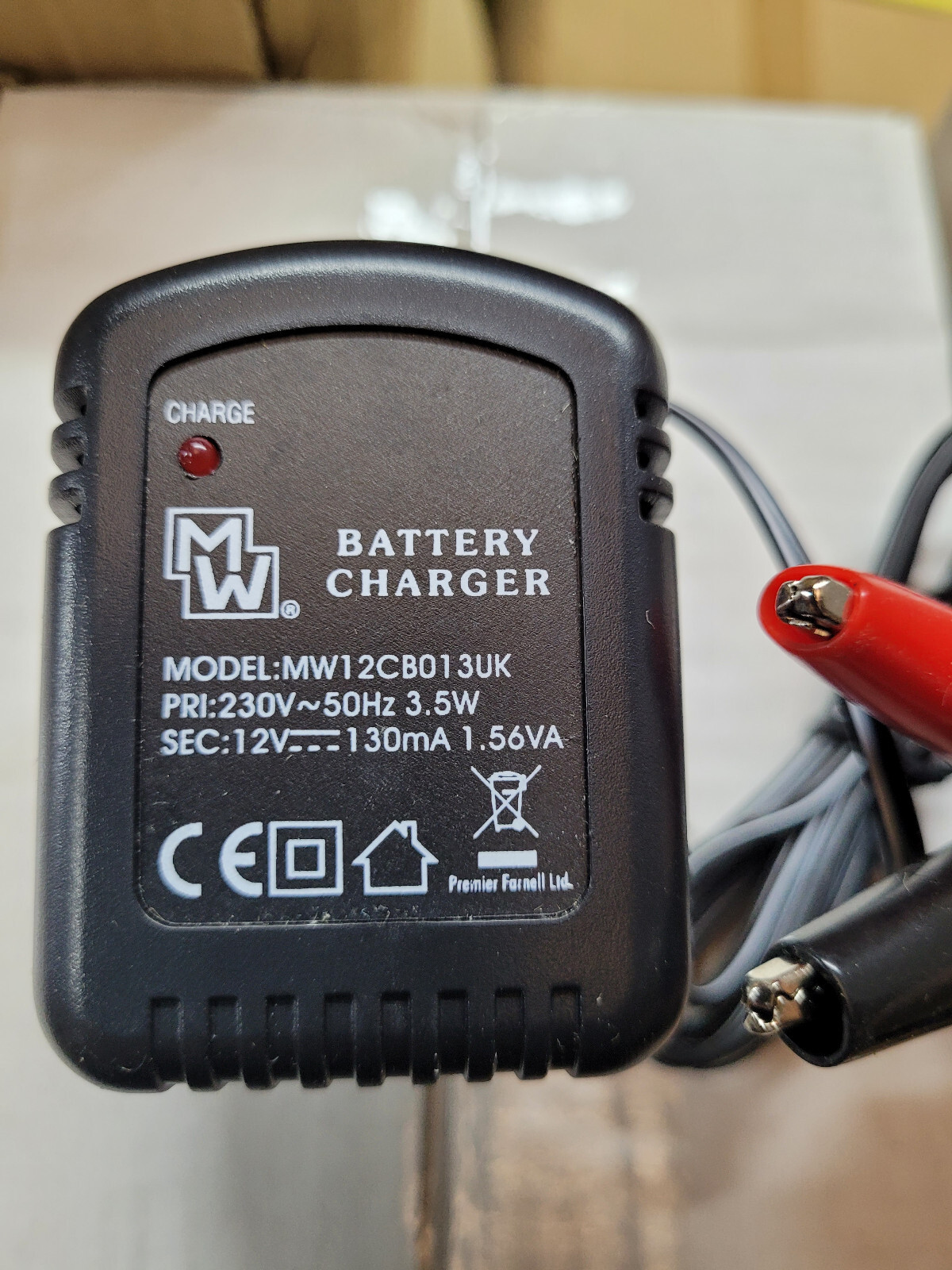 Small 12V battery charger - crocodile clip connectors | eBay