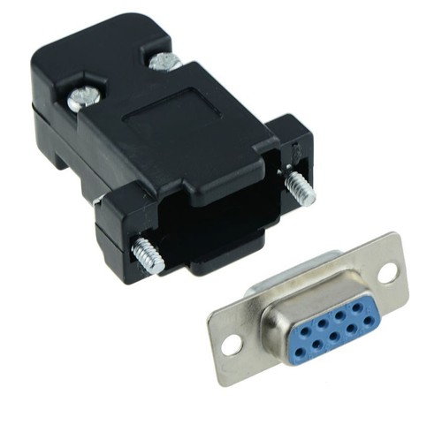 9-Way D Sub Connector Female Socket with Black Hood Cover 5063200205748 ...