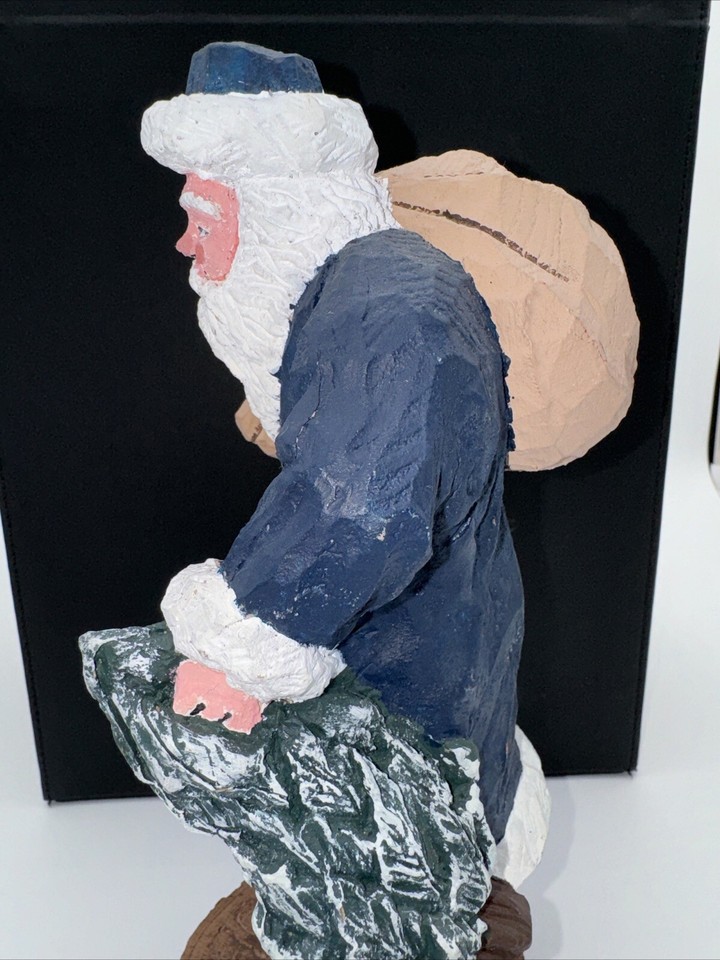 Vintage Wood World Inc Santa Figurine Poland 1988 Resin Sack Christmas ...