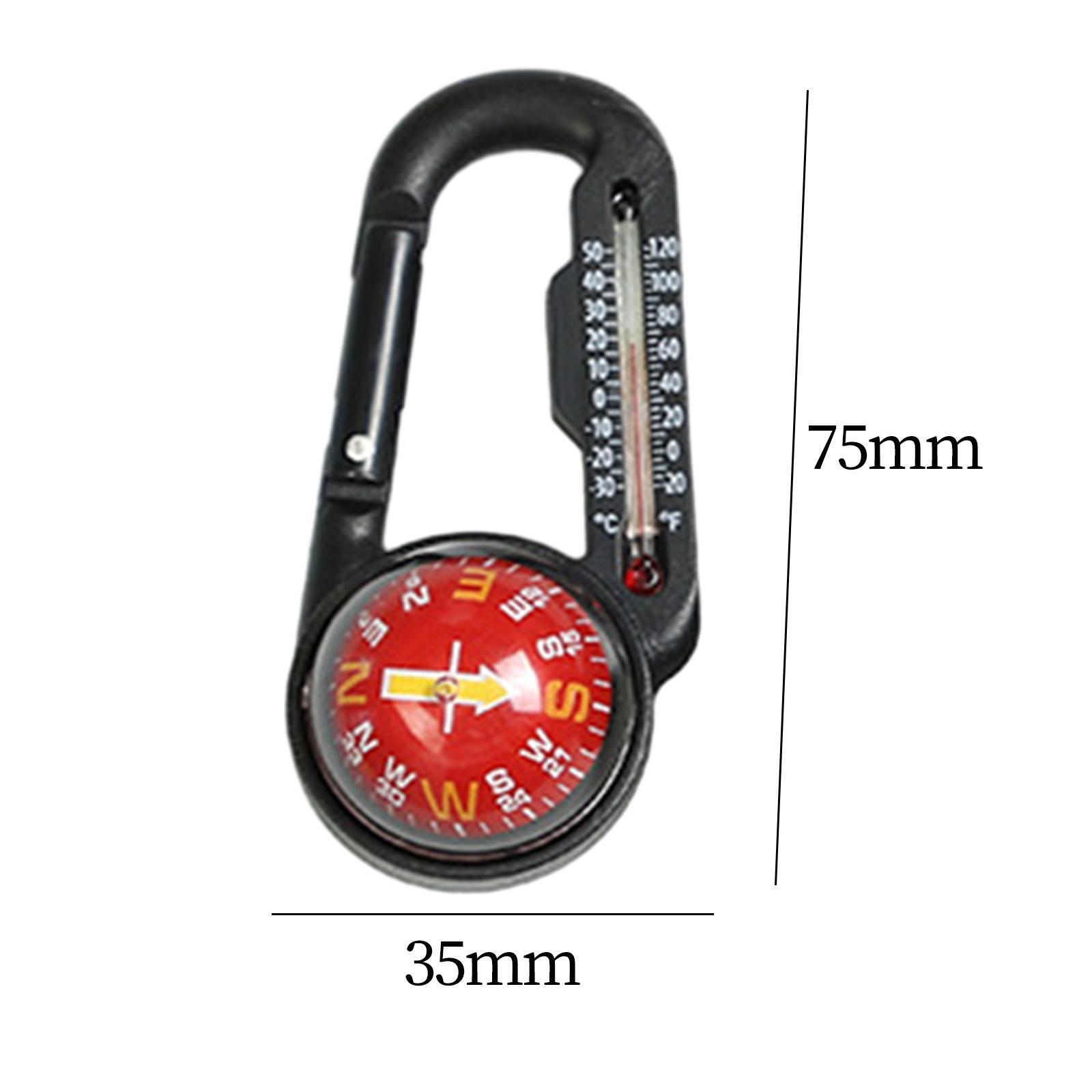 Carabiner Compass Thermometer Carabiner Clip for Camping Backpacking ...