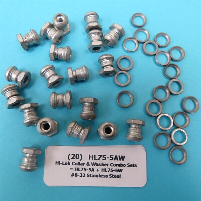 #8-32 Self-Aligning Hi-Lok S.S. Collar Nut & Washer Combo HL75-5AW ...