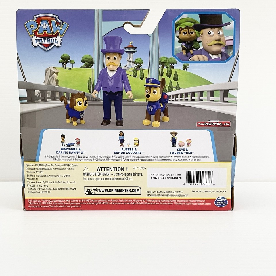 NEW Paw Patrol Chase Mayor Humdinger Cat Figure Set | eBay Australia