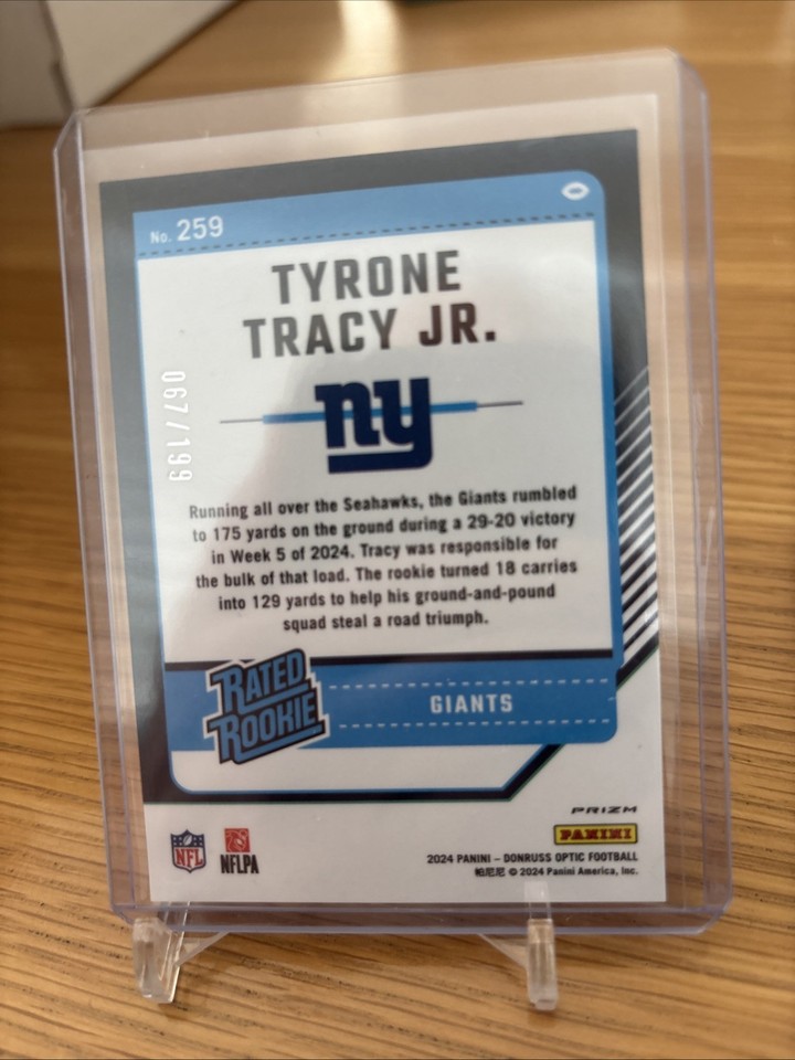 2024 Panini Donruss Optic - Rated Rookie Tyrone Tracy Jr. #259 Blue Glitter SP | eBay