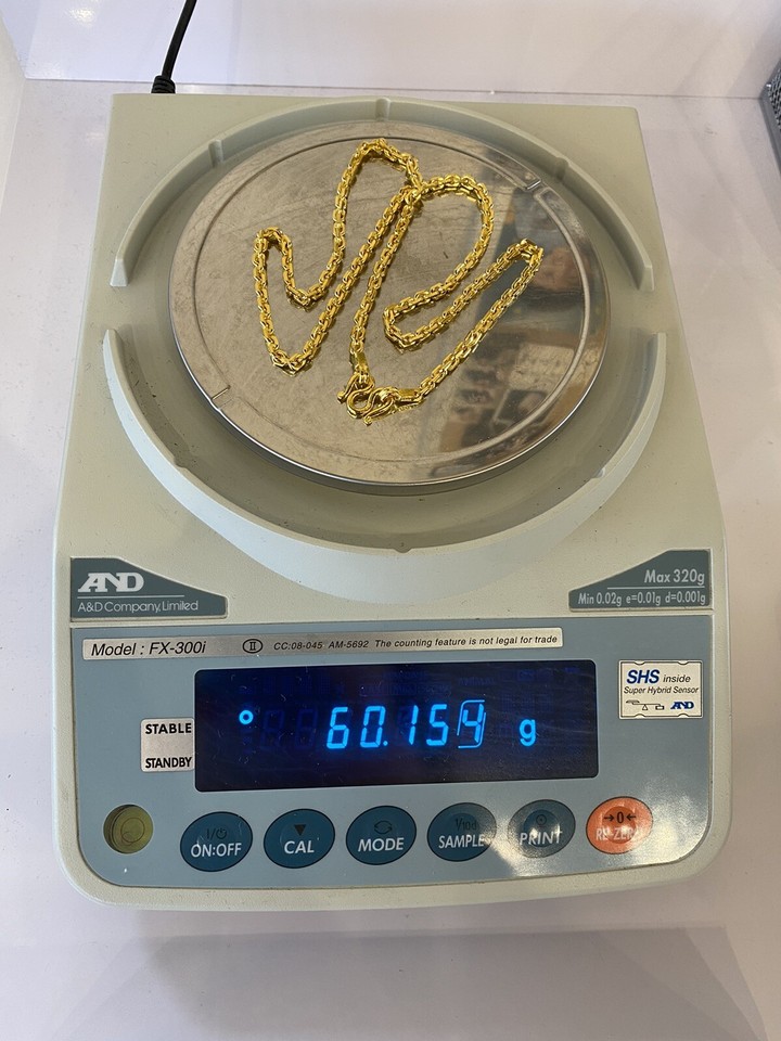 9999 24k Solid Gold anchor link chain necklace 60 Gram 22” 4mm Width | eBay