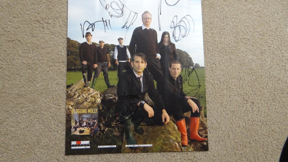 Flogging Molly Signed Autographed FLOAT PROMOTIONAL 2-SIDED 11x17 ...