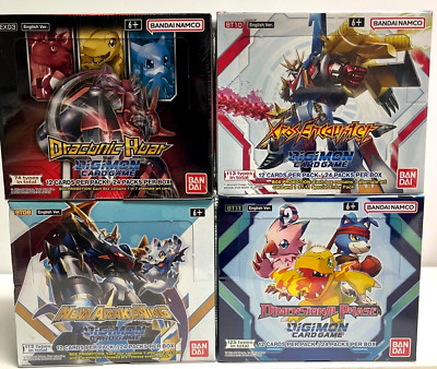 Digimon Card Game Booster Box Lot of 4 Boxes 96 Packs! Agumon Veemon ...
