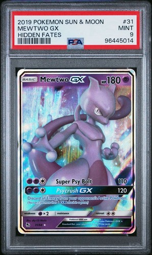 Mewtwo GX 2019 PSA 9 MINT Hidden Fates 31/68 Pokemon Card Game TCG Sun ...