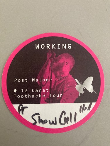 POST MALONE 12 CAROT TOOTHACHE TOUR WORKING Backstage Pass Original | eBay