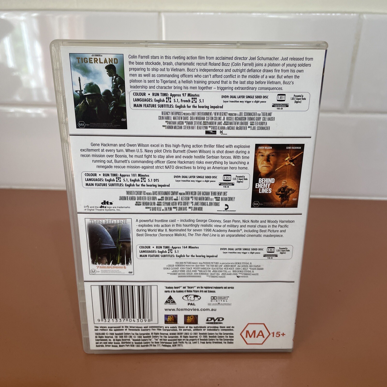 War Pack (DVD, 2005, 3-Disc Set) Tigerland Behind Enemy Lines The Thin ...