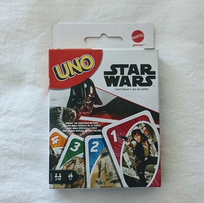 UNO Star Wars Matching Card Game Featuring 112 Cards with Unique Wild ...