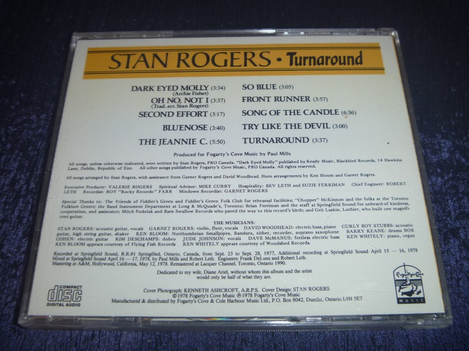 STAN ROGERS Turnaround 1990 CD | eBay
