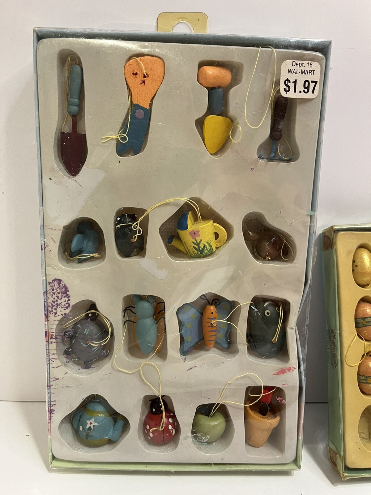 15 Vtg Wood Wooden Easter Spring Tree Ornaments Mini Insects Garden ...