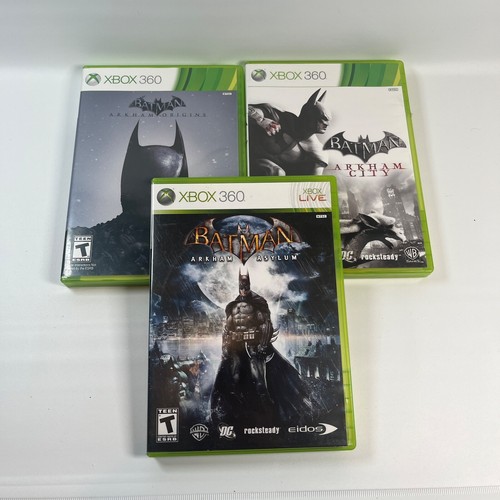 Batman Arkham Trilogy (Asylum, Origins, City) Microsoft Xbox 360 Lot of ...