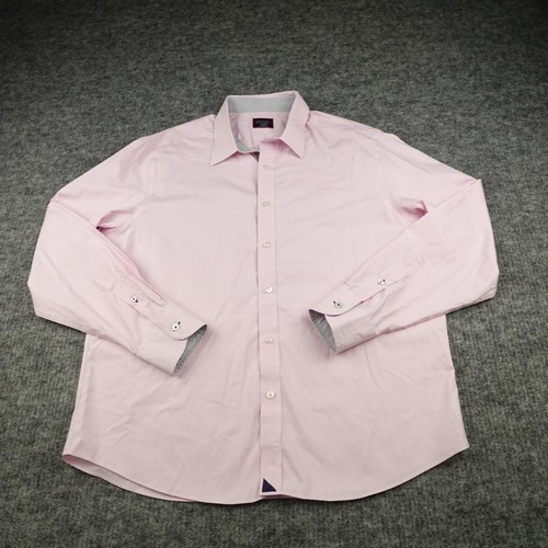 UNTUCKit Shirt Mens Extra Large Pink Pinstripe Wrinkle Free Button Up ...