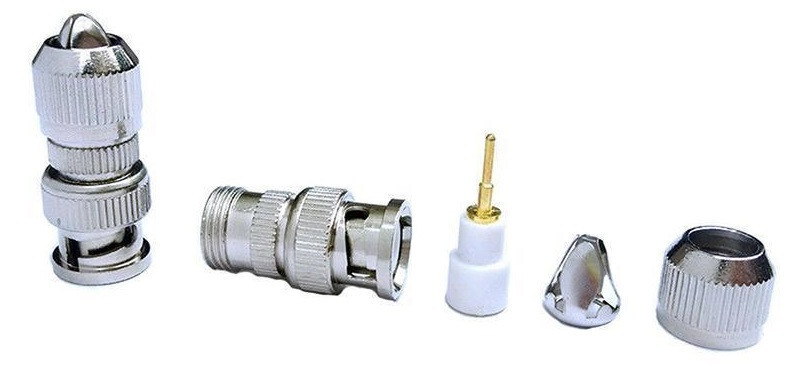 10 x Easy Quick Fit BNC Connector Plug Male CCTV Coaxial Cable RG59 RG6 ...