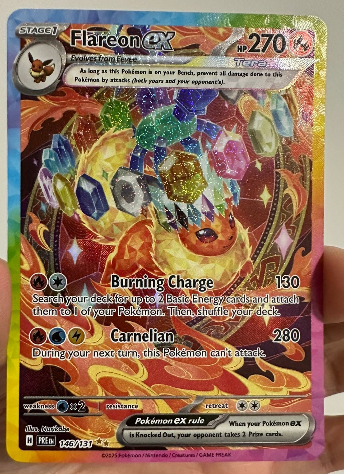 Flareon ex 2025 Scarlet & Violet: Prismatic Evolutions #146/131 Special ...