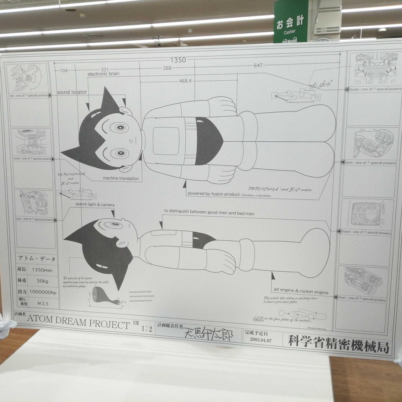 Dai Robot Expo B1 Poster 2-Disc Set Of Astro Boy 1/2 Blueprint First ...