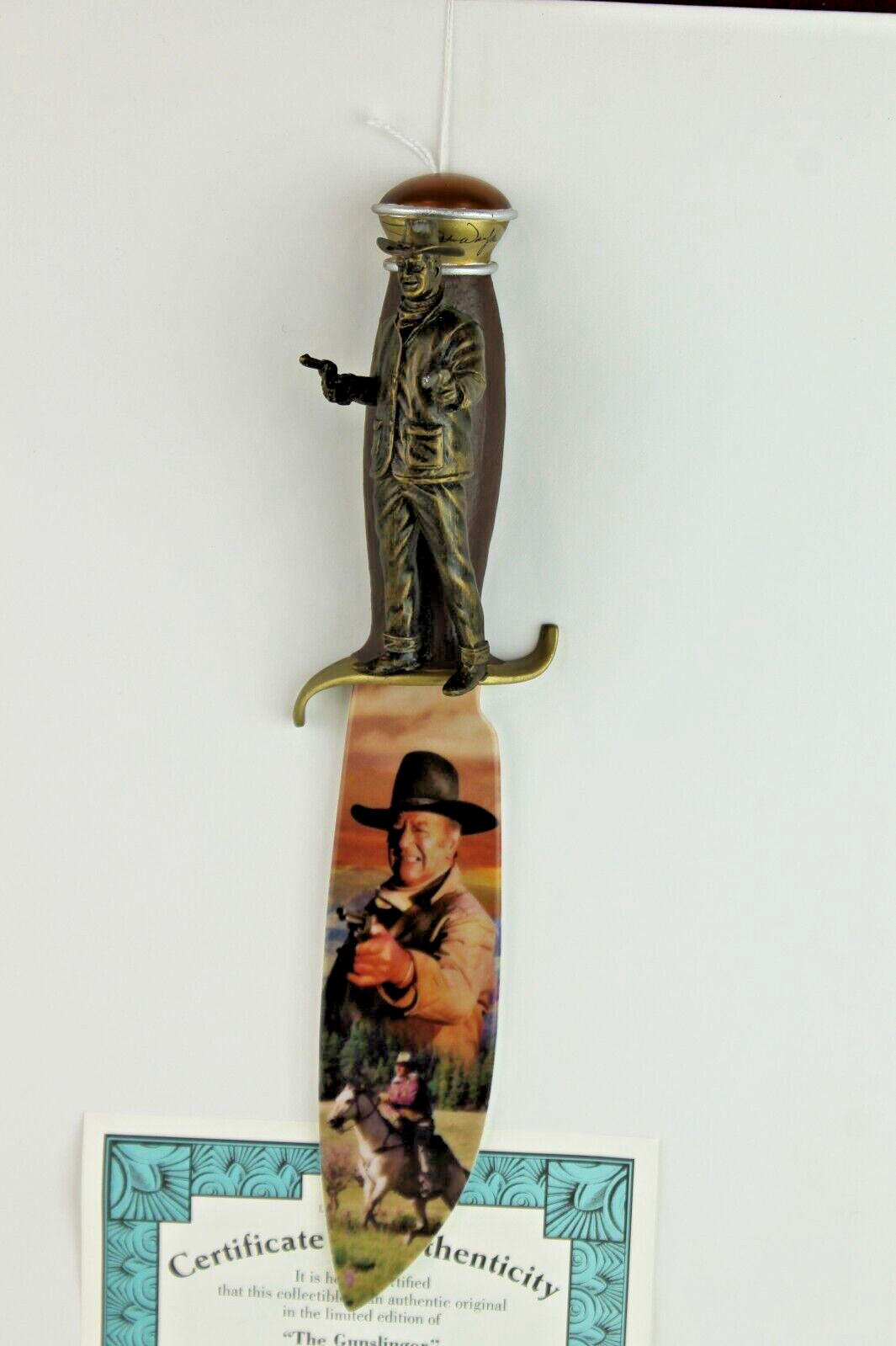 Bradford Exchange John Wayne "The Gunslinger" Replica Knife Plaque COA ...