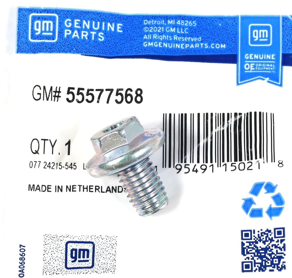 2017-2025 Chevy 6.6L Duramax L5P Engine Oil Drain Plug Genuine OEM GM ...