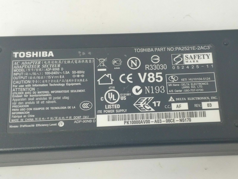 Original Charger Power Supply For Toshiba Tecra A7 - 15V 6A 90W | eBay