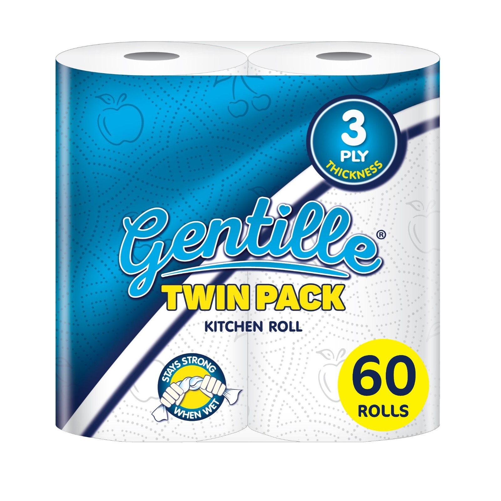 Gentille Kitchen Roll Twin, 3PLY Towel Paper Rolls, Strong & Absorbent ...