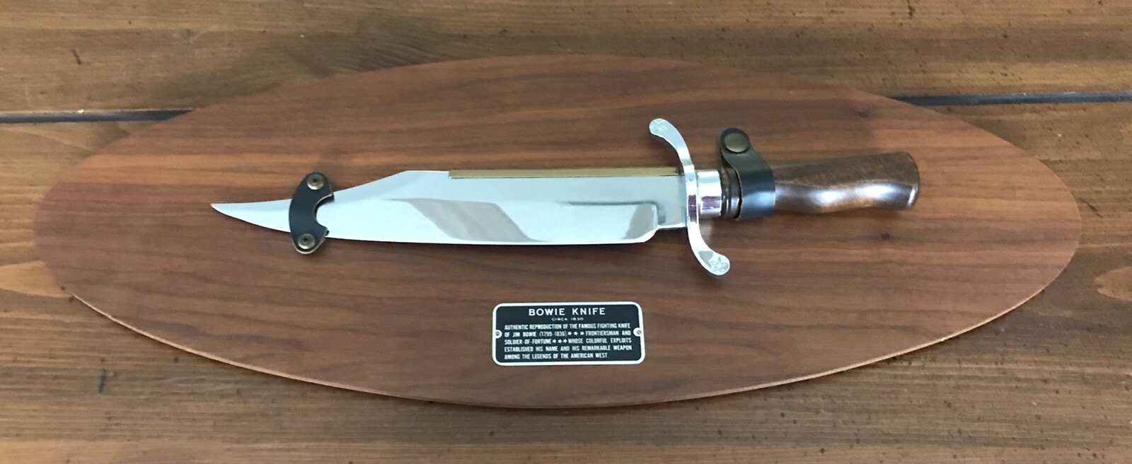Authentic Original Reproduction Jim Bowie Knife on Plaque Vintage 1970 ...