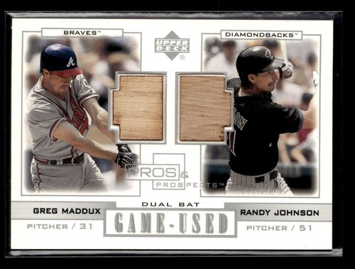 2001 Upper Deck Pros & Prospects Greg Maddux Randy Johnson Game Used ...