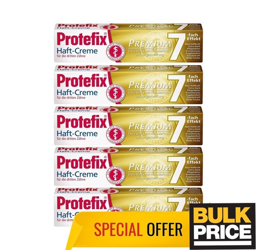 Protefix Premium Fort Denture Adhésif Crème 47g 3, 5 Paquet | eBay