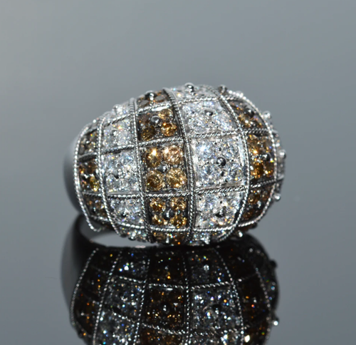 935 Argentium Silver White and Cognac Simulated Sapphires 935 Silver ...