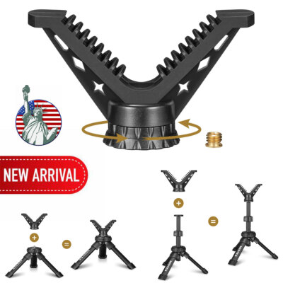 3/8" & 1/4" Bolt V Yoke Gun Rest Mount Camera Thread Bipod Tripod ...