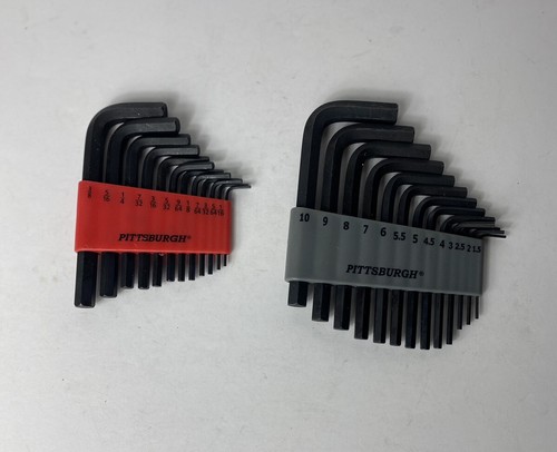 PITTSBURGH 25pc SAE & METRIC MM Allen Hex Key Wrench Set With Case | eBay